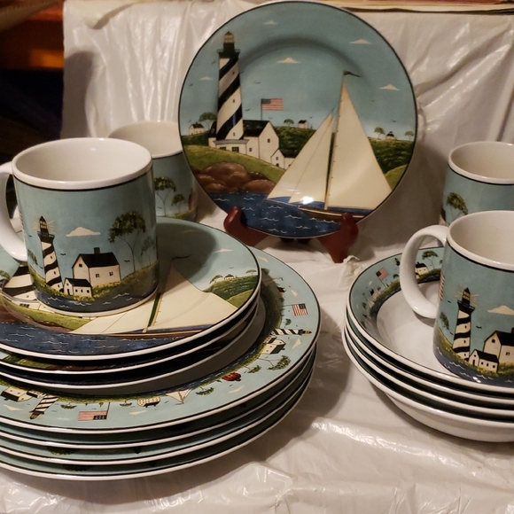 Secura | Dining | Warren Kimble Coastal Breeze Set Service For Four ...